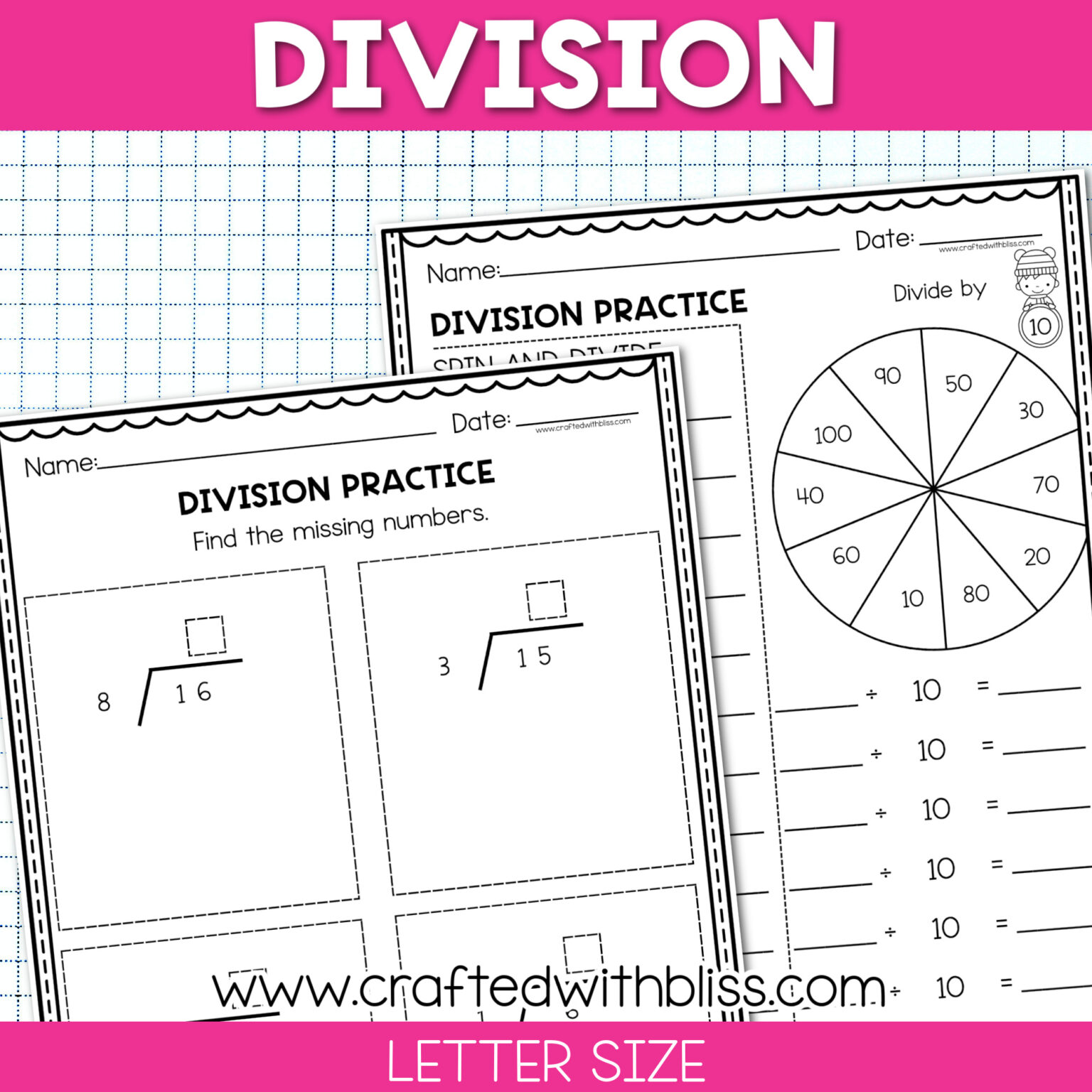 Math Division Facts Practice Pages | Homework | Morning Work | Center ...