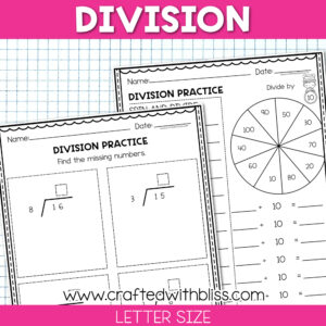 Math Division Facts Practice Pages | Homework | Morning Work | Center ...