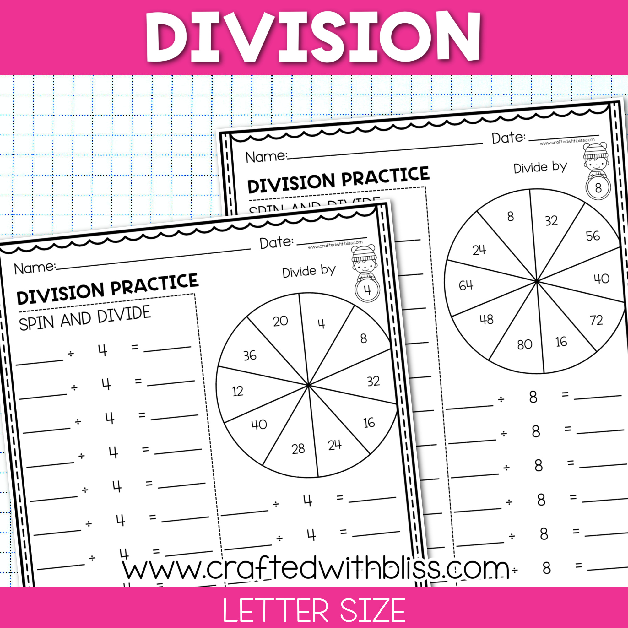 Math Division Facts Practice Pages | Homework | Morning Work | Center ...