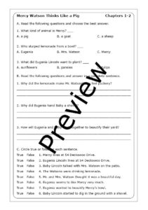 Kate DiCamillo "Mercy Watson Thinks Like a Pig" worksheets | Made By ...