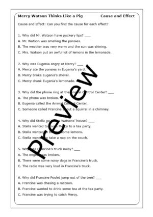 Kate DiCamillo "Mercy Watson Thinks Like a Pig" worksheets | Made By ...