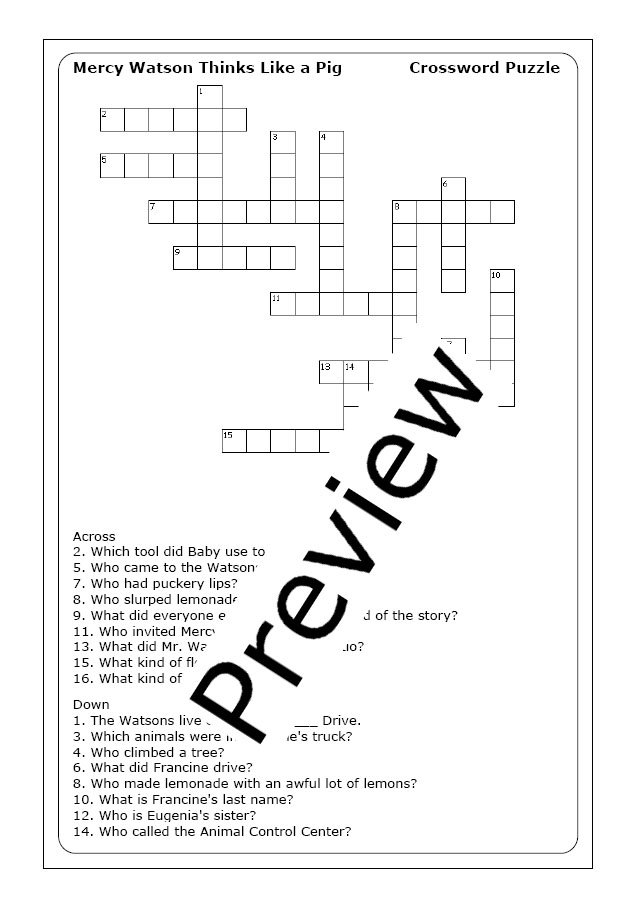 Kate DiCamillo "Mercy Watson Thinks Like a Pig" worksheets | Made By ...