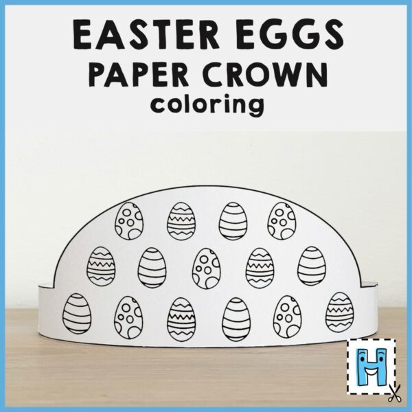 Easter Eggs Paper Crown Headband Printable Easter Craft Coloring ...