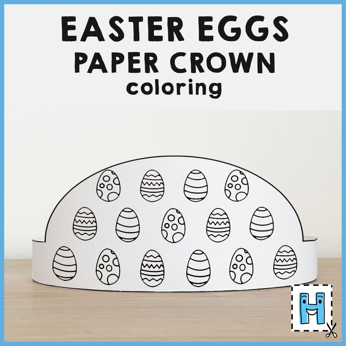 Easter Eggs Paper Crown Headband Printable Easter Craft Coloring ...