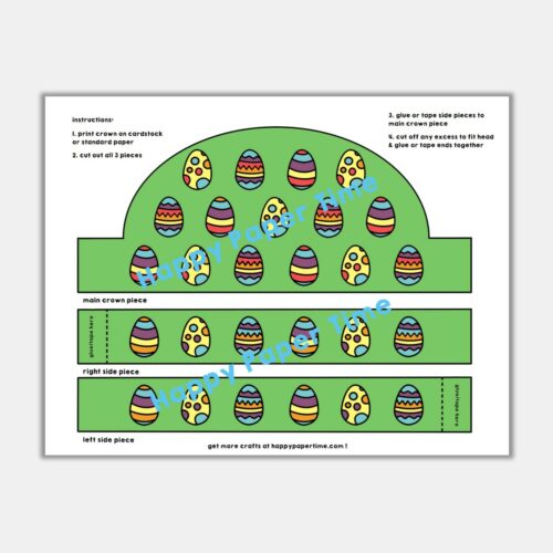 Easter Eggs Paper Crown Headband Printable Easter Craft Activity Spring ...
