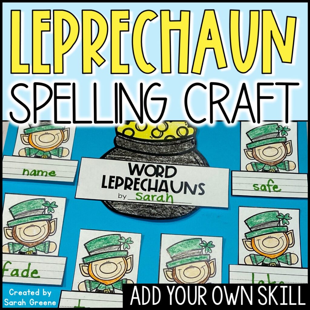 Leprechaun Craft for Spelling or Phonics (editable title included ...