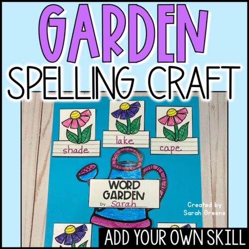 Spring Garden Craft for Spelling or Phonics (editable title included ...