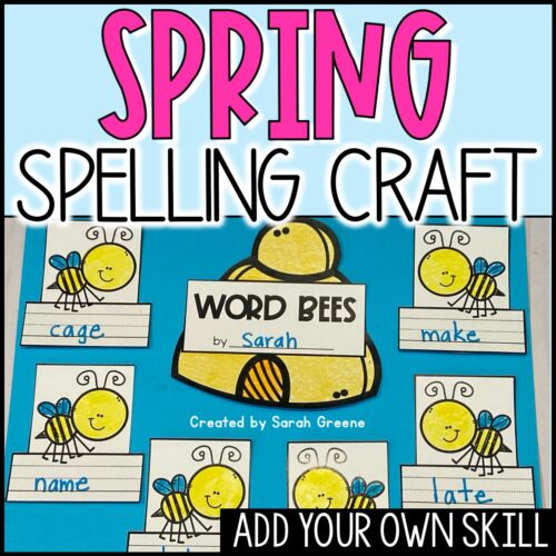 Spring Bee Craft for Spelling or Phonics (editable title included ...