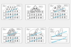 Easter Paper Crowns Headbands Printable Eggs Bunny Chick Craft Coloring ...