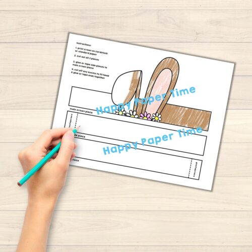 Easter Paper Crowns Headbands Printable Eggs Bunny Chick Craft Coloring ...