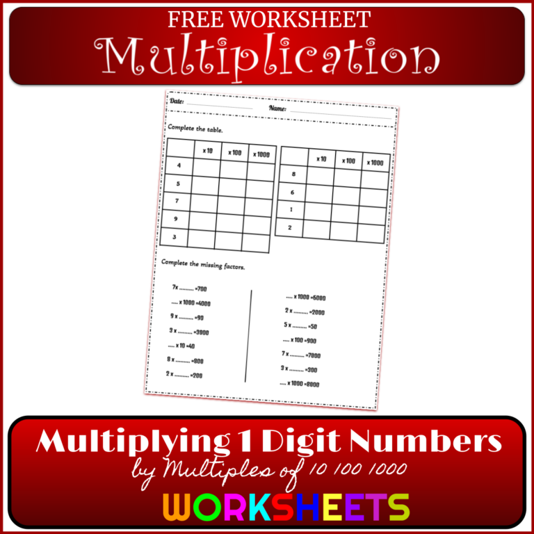 Multiplying 1 Digit Numbers by Multiples of 10, 100, 1000 | Made By ...
