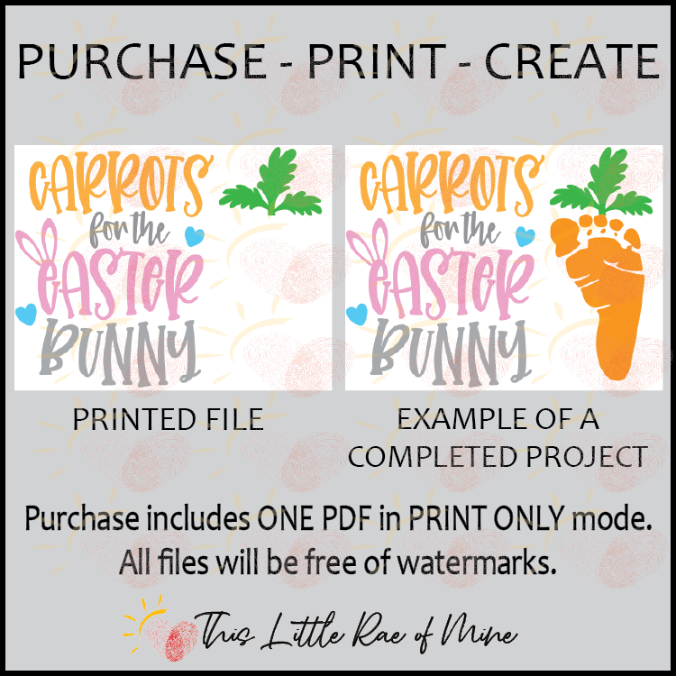Carrots for the Easter Bunny - Footprint Art - Handprint - Keepsake ...