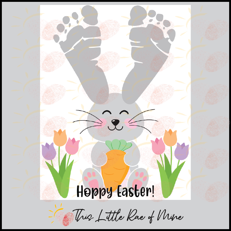 Hoppy Easter - Easter Bunny - Footprint Art - Handprint - Keepsake ...