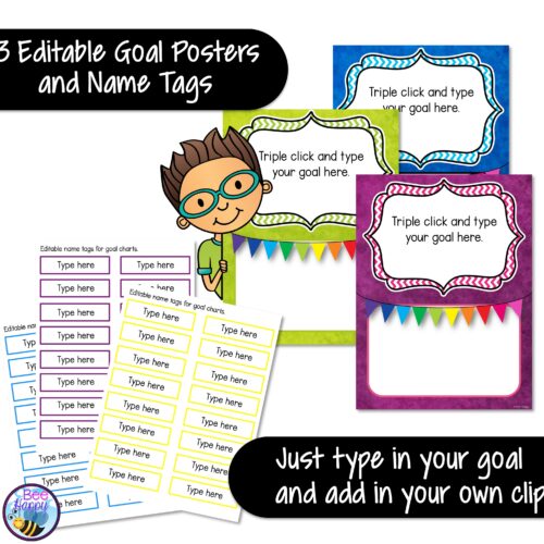 Goal Setting and Self Reflection Editable Posters Booklets Worksheets ...