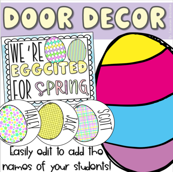 Spring Easter Egg Door Display Bulletin Board Decoration EDITABLE ...