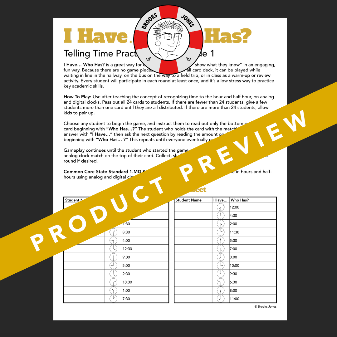 I Have, Who Has? Telling Time Practice Game for Grade 1 | Made By Teachers