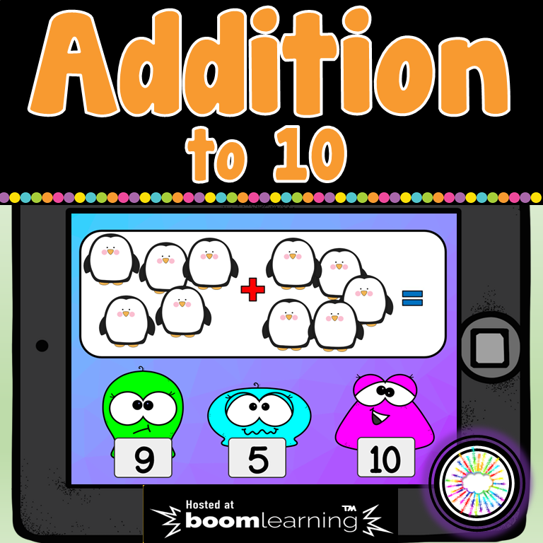 Sums to 10 Boom Cards™ | Digital Task Cards | Made By Teachers