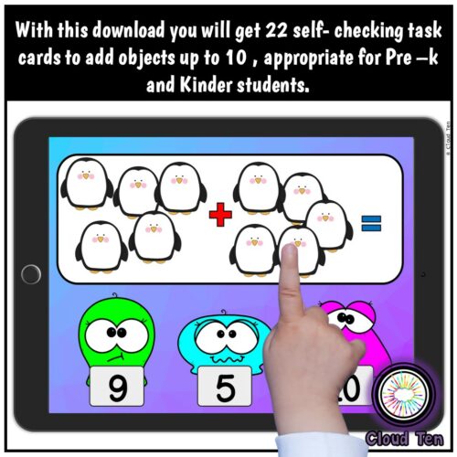 Sums to 10 Boom Cards™ | Digital Task Cards | Made By Teachers