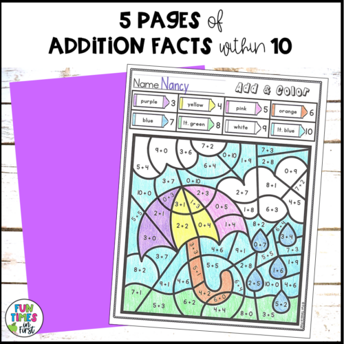 Spring Color by Number | Addition Subtraction & Mixed Practice within ...