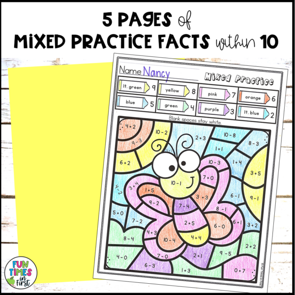 Spring Color by Number | Addition Subtraction & Mixed Practice within ...