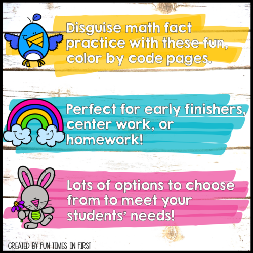 Spring Color by Number | Addition Subtraction & Mixed Practice within ...