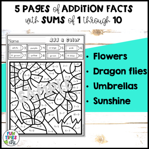 Spring Color by Number | Addition Subtraction & Mixed Practice within ...