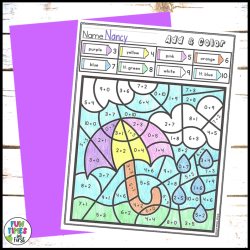 Spring Color by Number | Addition Subtraction & Mixed Practice within ...