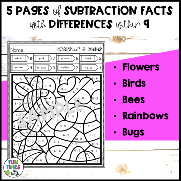 Spring Color by Number | Addition Subtraction & Mixed Practice within ...