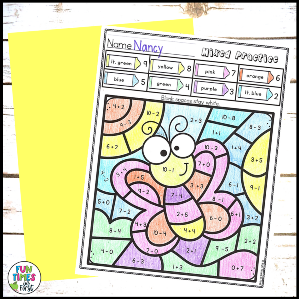 Spring Color by Number | Addition Subtraction & Mixed Practice within ...