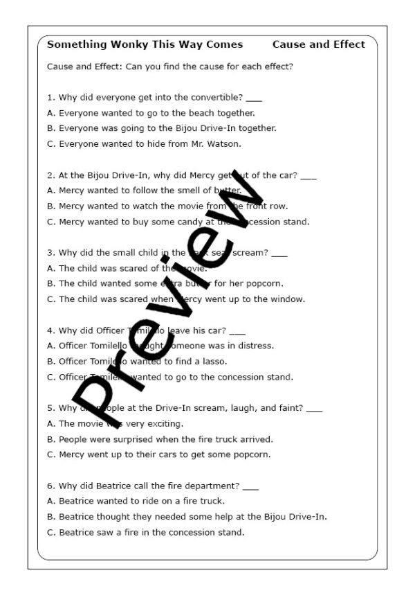 Kate DiCamillo "Mercy Watson Something Wonky This Way Comes" worksheets ...