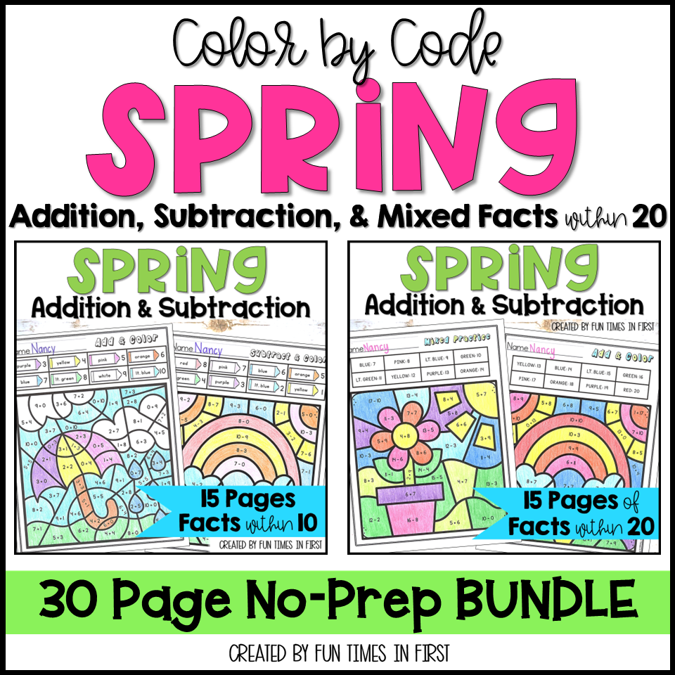 Spring Color By Sight Word Coloring Pages - Editable Sight Word ...