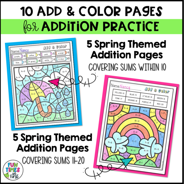 Spring Color by Number BUNDLE - Addition Subtraction & Mixed Facts ...