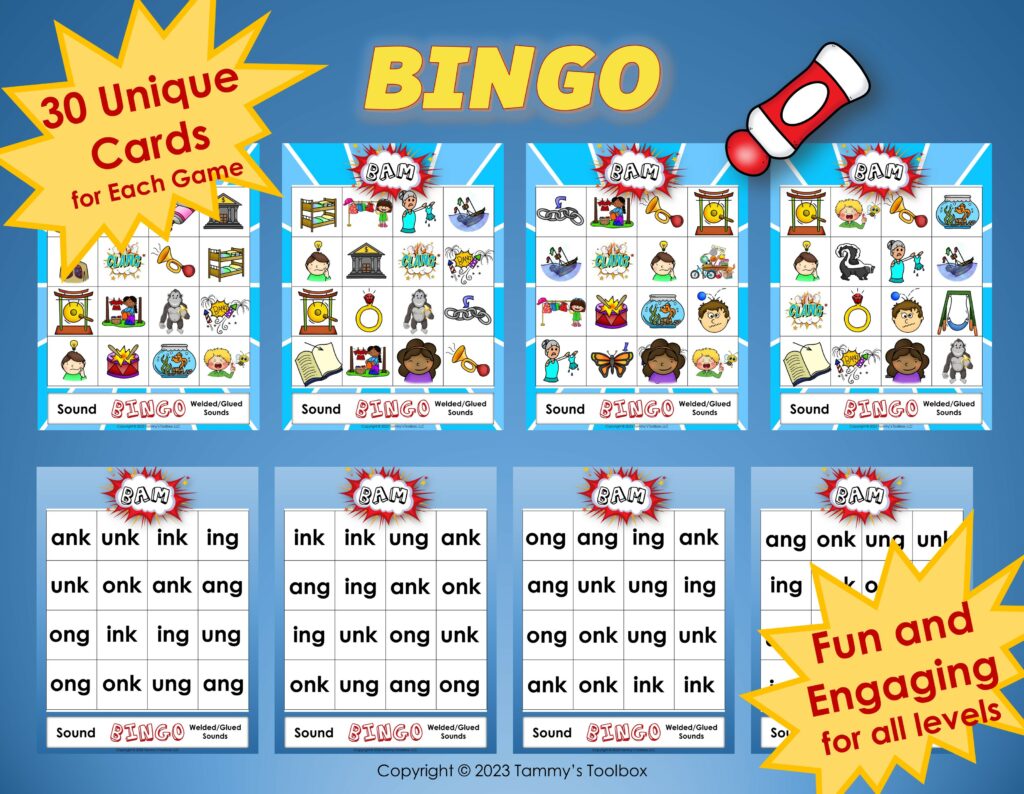 Welded Glued Sounds Bingo Game for Phonemic Awareness | Made By Teachers