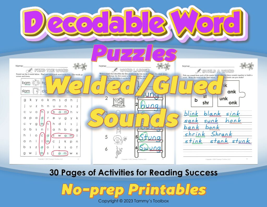 Decodable Welded and Glued Sound Word Family Puzzles | Made By Teachers
