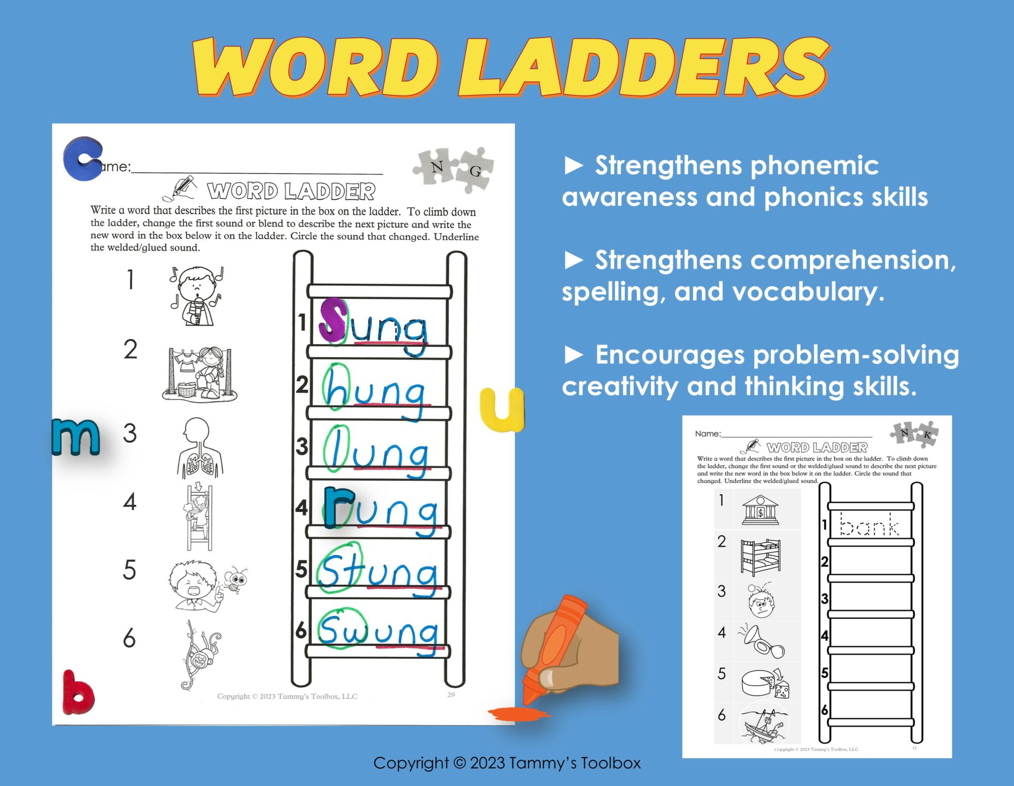 Decodable Welded and Glued Sound Word Family Puzzles | Made By Teachers