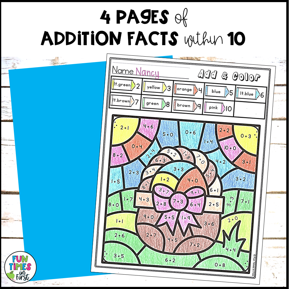 Easter Color by Number | Addition Subtraction & Mixed Practice within ...