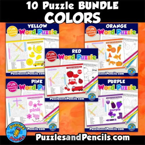 Color Word Search Puzzle Activity BUNDLE | 10 Wordsearch Puzzles | Made ...