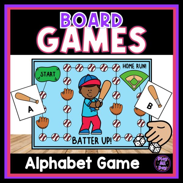 Baseball Alphabet Board Game | Letter Recognition and Beginning Sounds ...