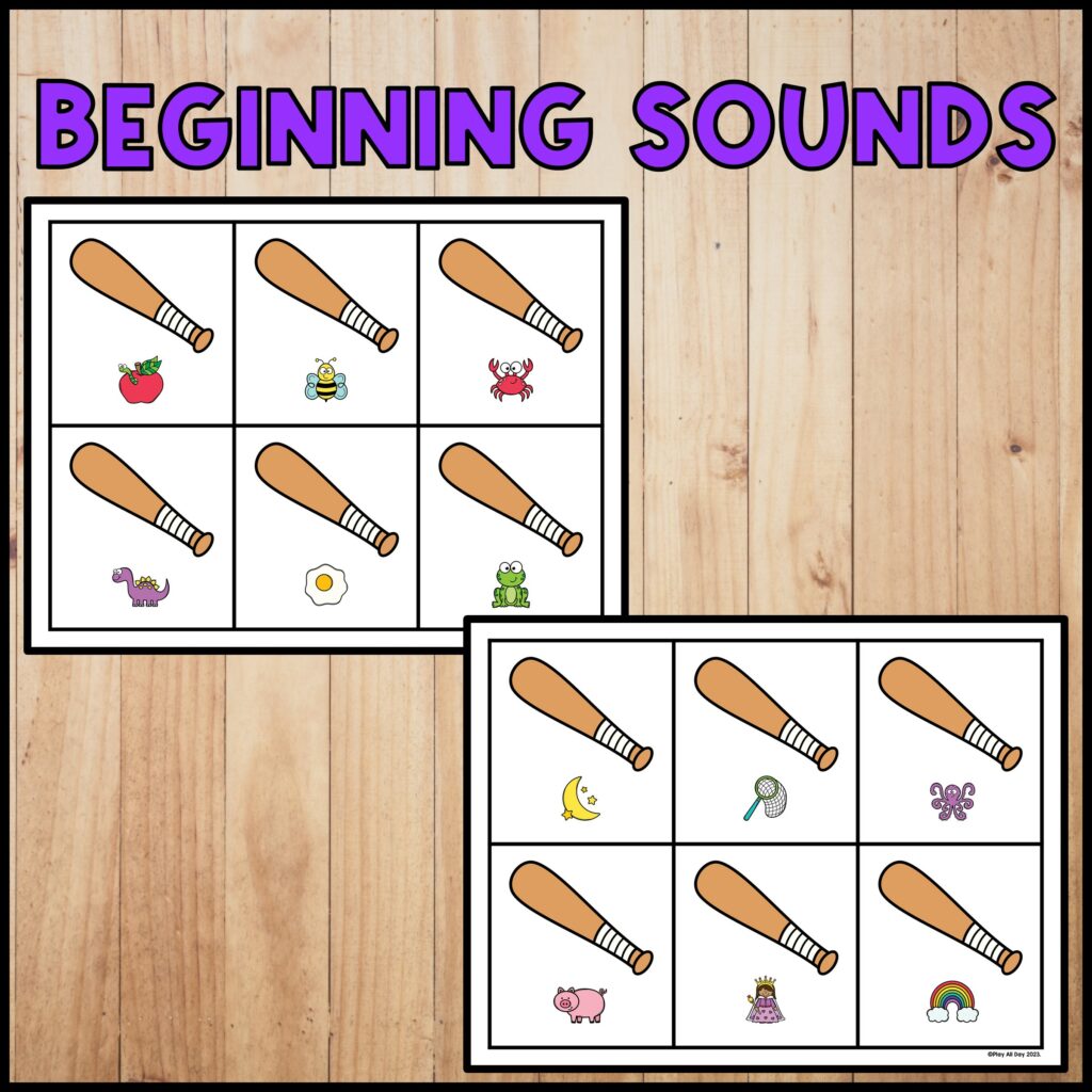 Baseball Alphabet Board Game | Letter Recognition and Beginning Sounds ...