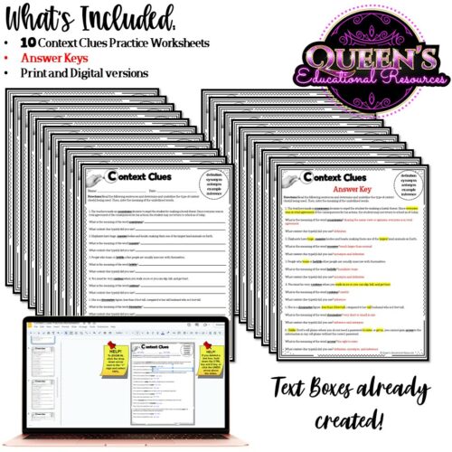 Context Clues Worksheets, Context Clues Practice Worksheets, Context ...