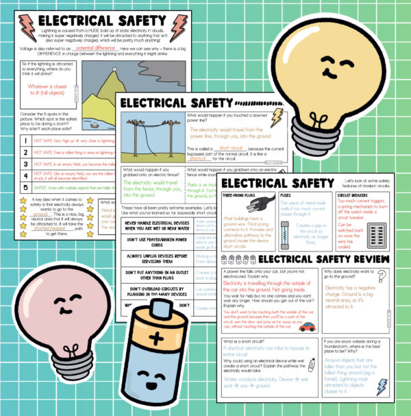 Electrical Safety Notes & Practice (lightning, household safety, short ...