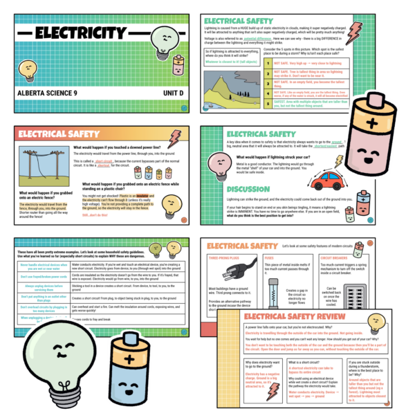 Electrical Safety Notes & Practice (lightning, household safety, short ...