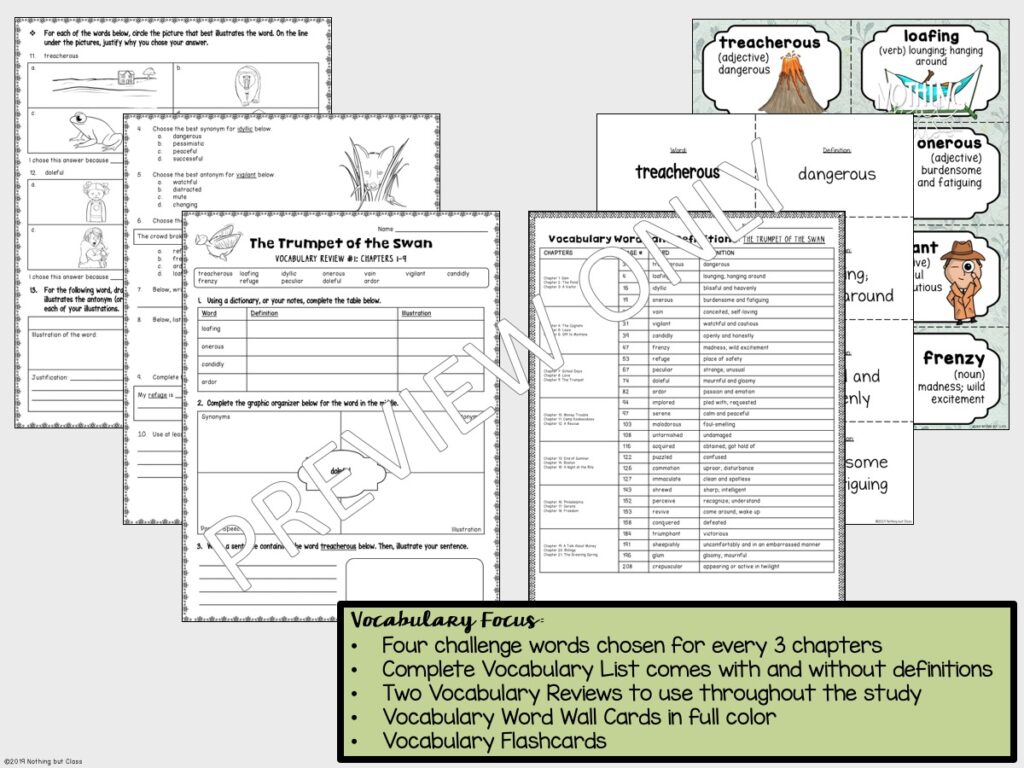 The Trumpet of the Swan Novel Study Unit | Made By Teachers