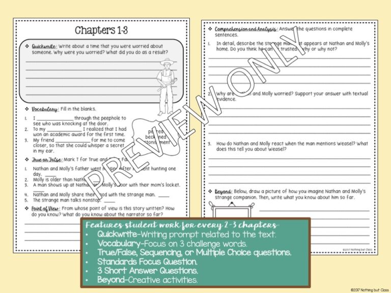 Weasel Novel Study Unit | Made By Teachers
