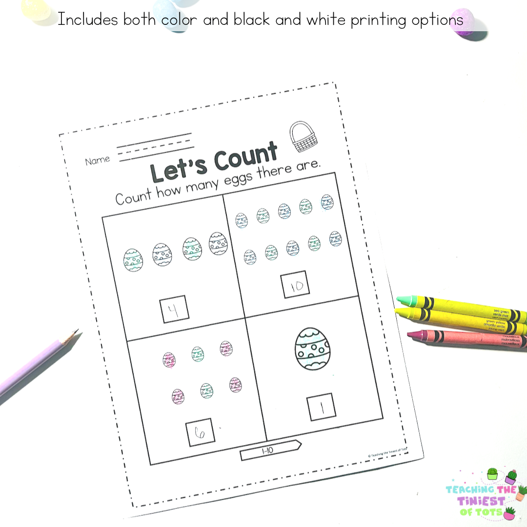 Easter Kindergarten Math Worksheets for kids| How Many Counting 1-20 ...