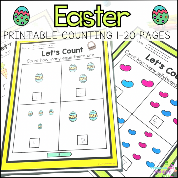Easter Kindergarten Math Worksheets for kids| How Many Counting 1-20 ...