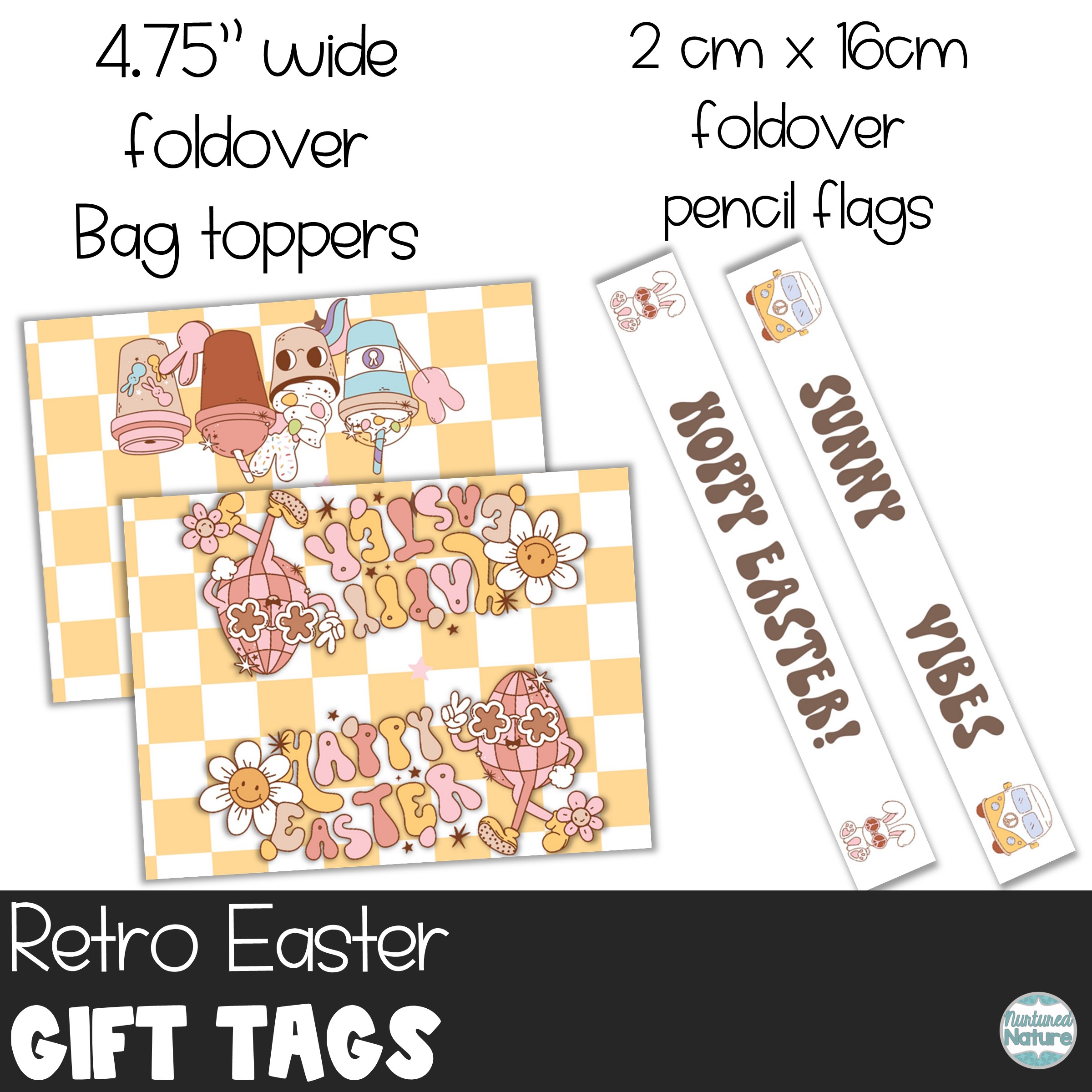 Groovy Retro Easter Gift Tags | Made By Teachers