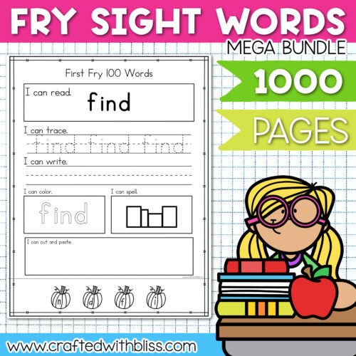 Fry Sight Words (1000 Words) Mega Bundle Printable | Literacy Center ...