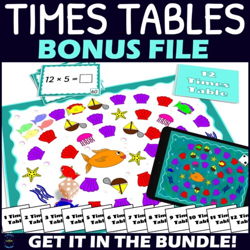 Times Tables Multiplication Board Game BONUS FILE | Made By Teachers