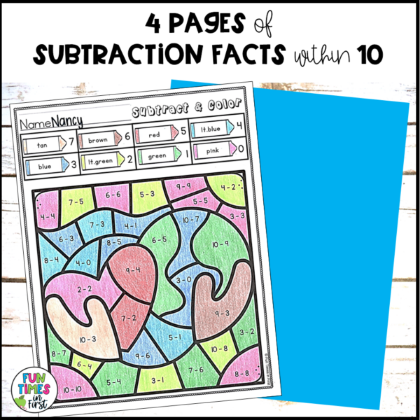 Earth Day Color by Number | Addition Subtraction & Mixed Practice to 10 ...